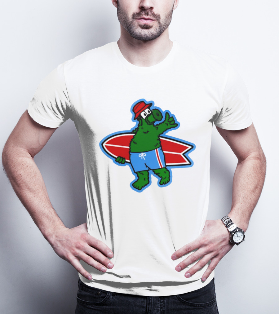 Phillie Phanatic Philadelphia Phillies Surfing Mascot 2026 Baseball T-Shirt