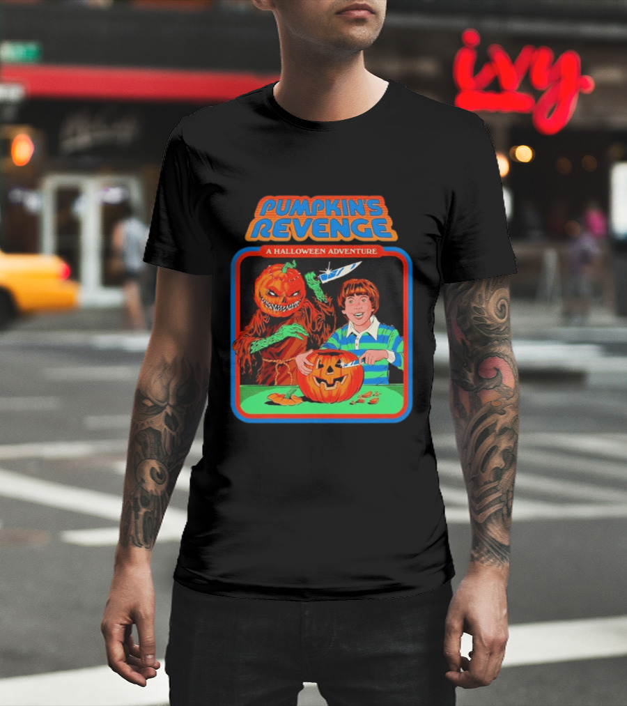 Pumpkin's Revenge A Halloween Adventure Creepy Jack O' Lantern T-Shirt