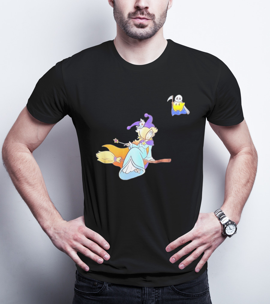 Rosalina Witch Broomstick With Luma Halloween Magic Adventure T-Shirt