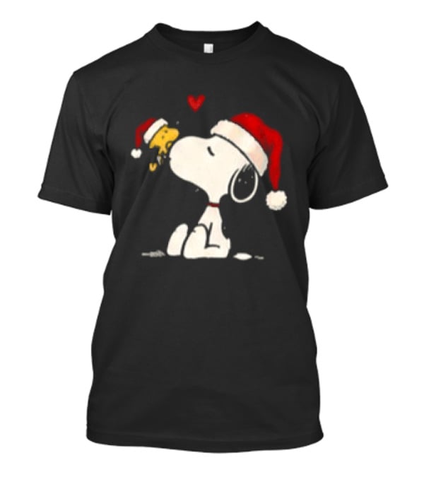 Snoopy Santa Hat Most Likely To Get Caught Kissing For Snoopy Lovers T-Shirt