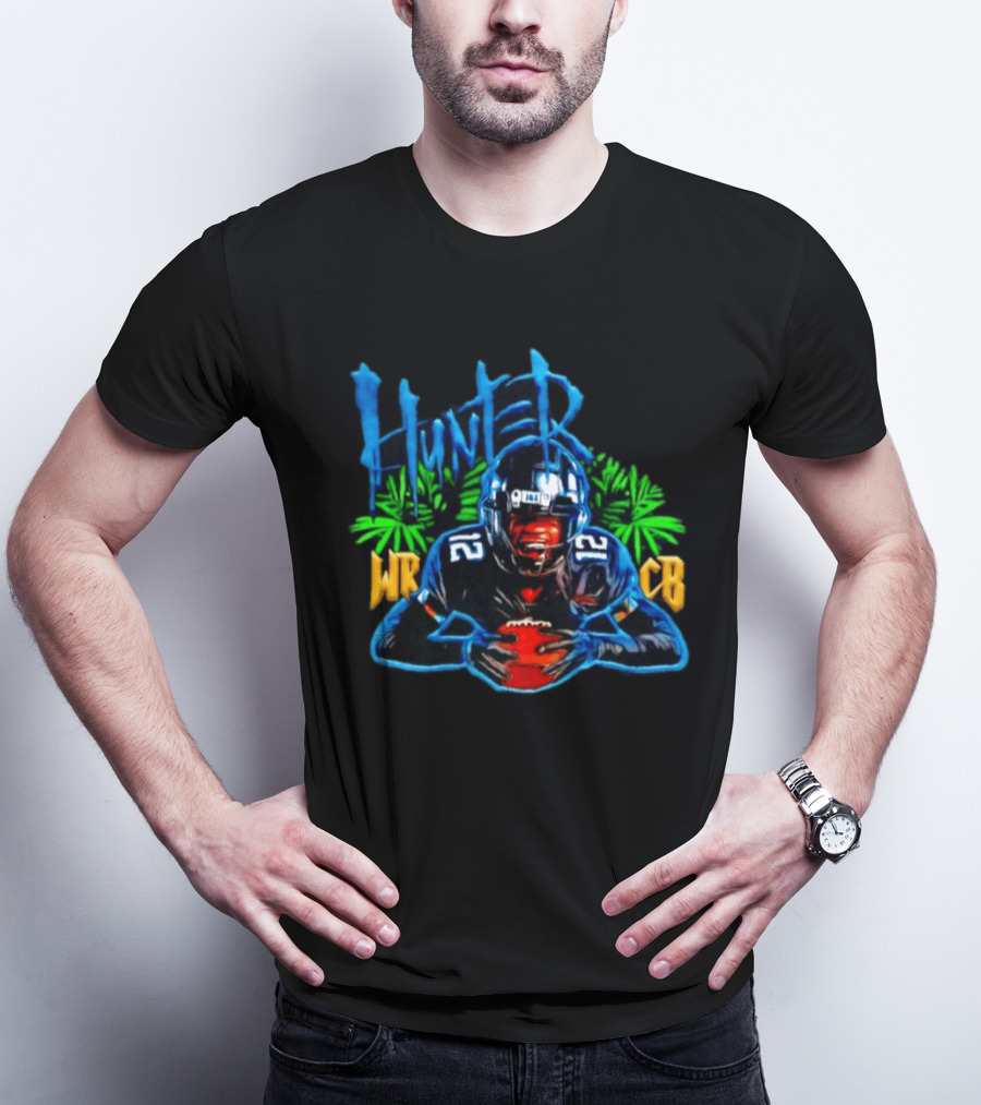 Travis Hunter Jacksonville Jaguars WR CB Football Player Holding Ball T-Shirt