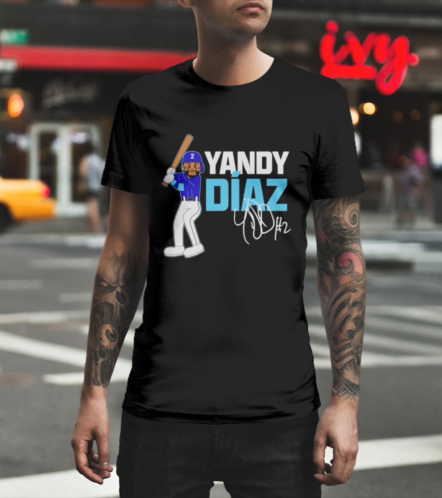 Yandy Diaz Tampa Bay Rays 2026 ALCS Cartoon Player Number 2 T-Shirt