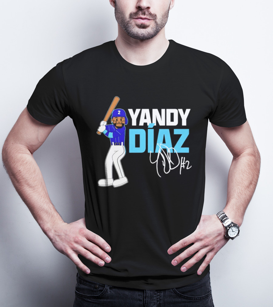 Yandy Diaz Tampa Bay Rays 2026 ALCS Cartoon Player Number 2 T-Shirt