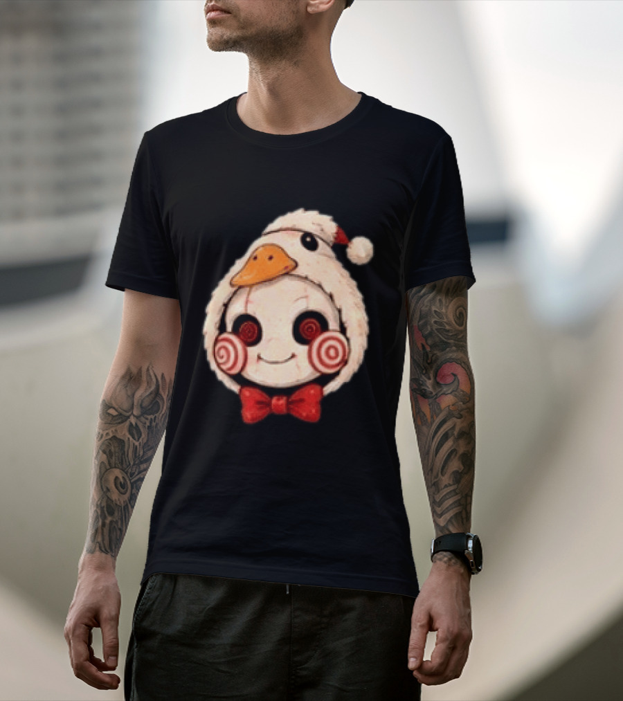 Jigsaw I Want To Play A Game With Cookies Christmas Santa Chicken Costume T-Shirt