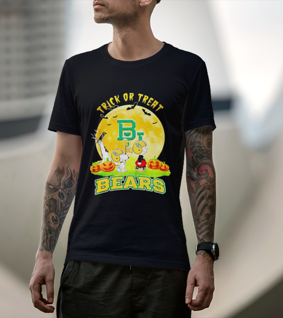 Baylor Bears Peanuts Trick Or Treat Halloween Football Helmets Pumpkins 2026 T-Shirt