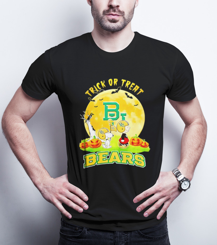 Baylor Bears Peanuts Trick Or Treat Halloween Football Helmets Pumpkins 2026 T-Shirt