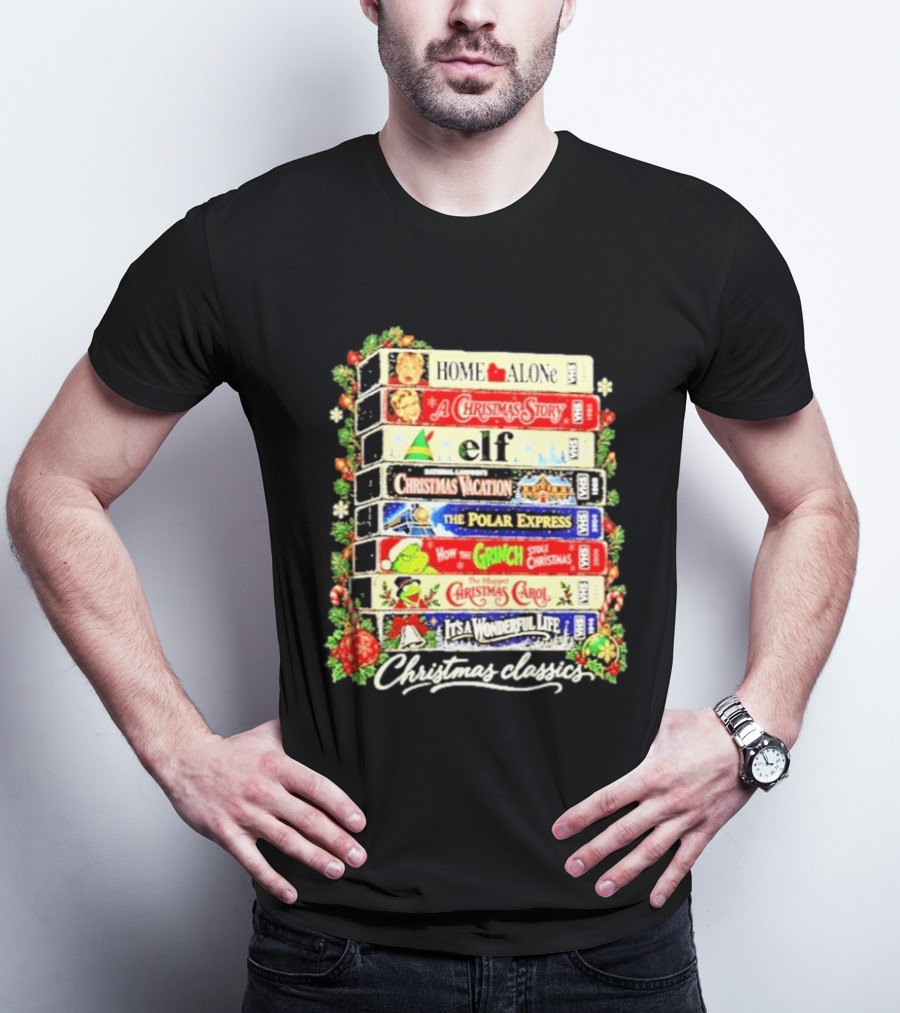 Christmas Classics Home Alone A Christmas Story Elf Christmas Vacation The Polar Express Grinch A Christmas Carol It's A Wonderful Life T-Shirt