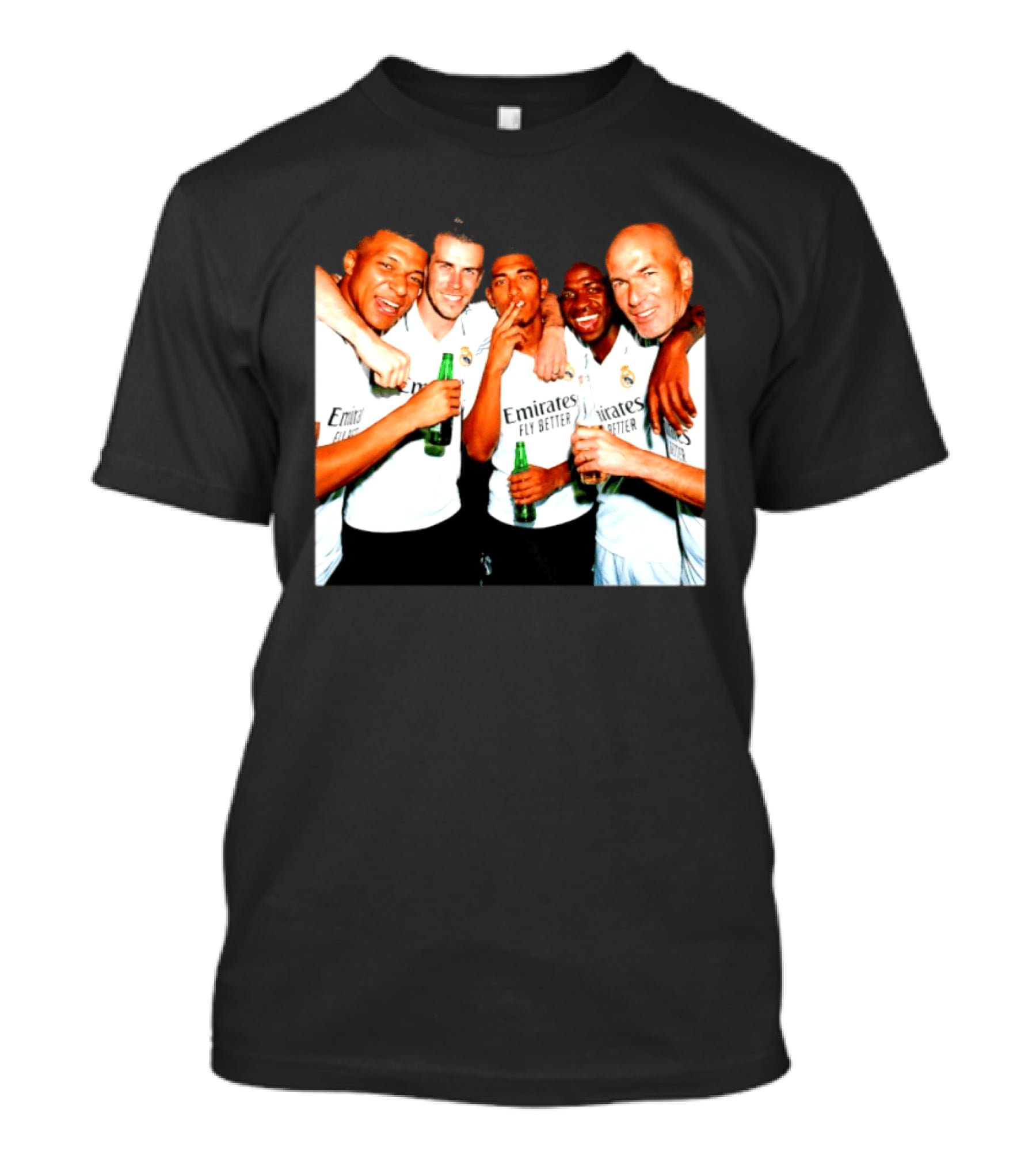 Real Madrid FC Mbappé Bale Bellingham Vinícius Zidane Middle Finger Beer Smoking T-Shirt