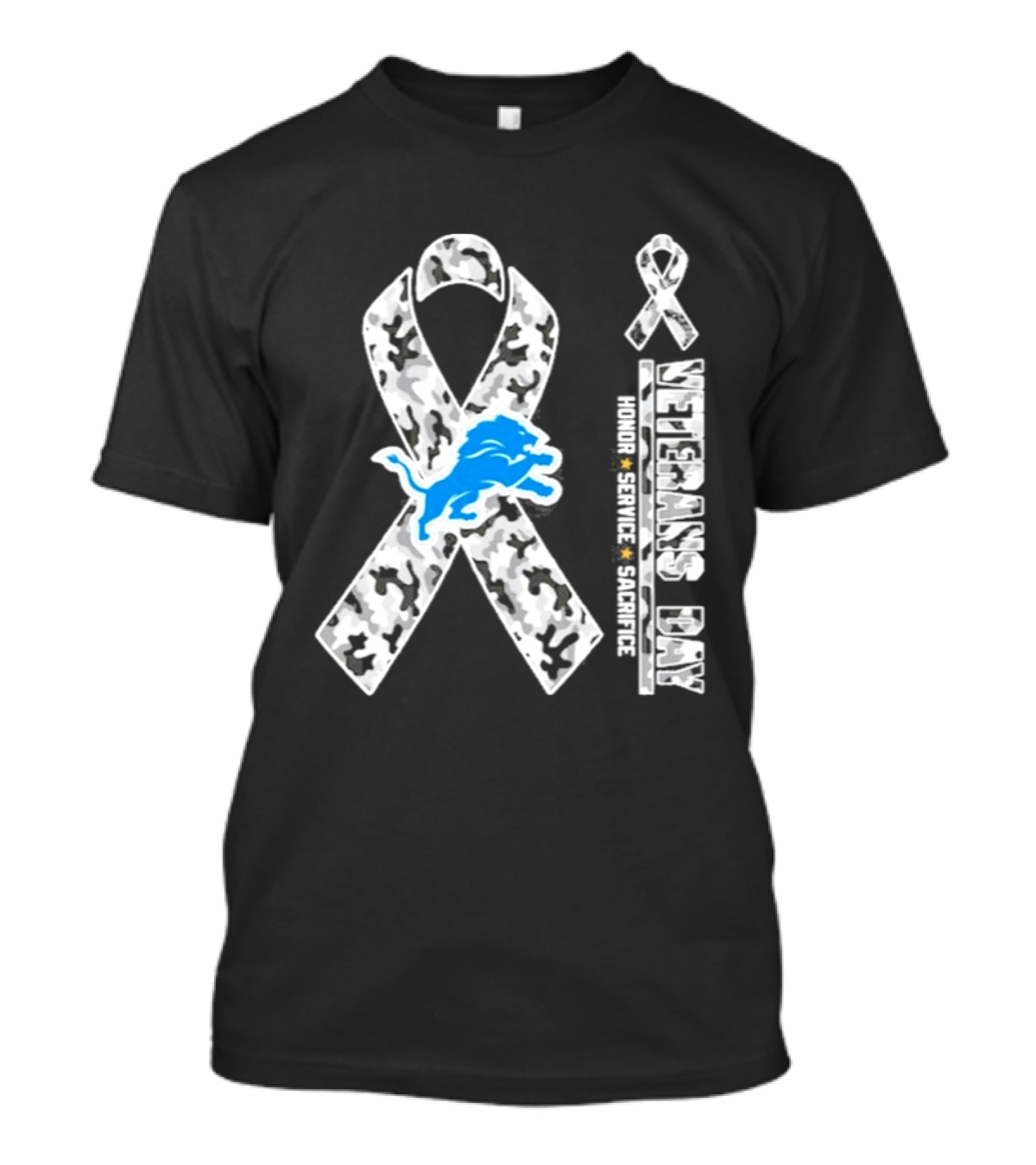 Detroit Lions Veterans Day Honor Service Sacrifice 2026 T-Shirt