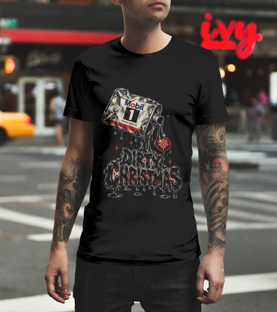 Mobil 1 Rat Fink Dirty Christmas Fueled By Madness Motor Oil T-Shirt