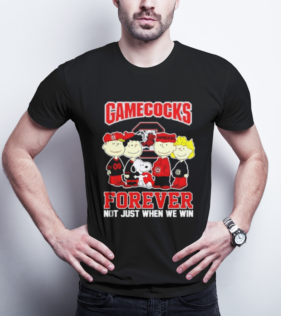 Peanuts And South Carolina Gamecocks Forever Not Just When We Win 2026 Football T-Shirt