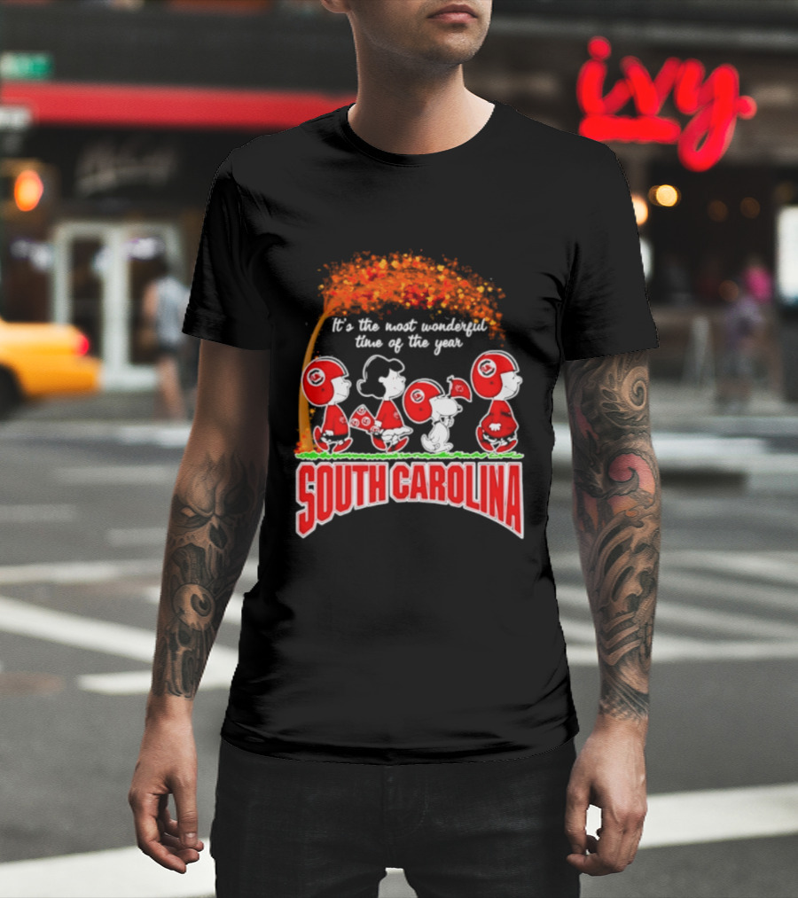 Peanuts South Carolina Gamecocks Most Wonderful Time Of The Year 2026 Football T-Shirt