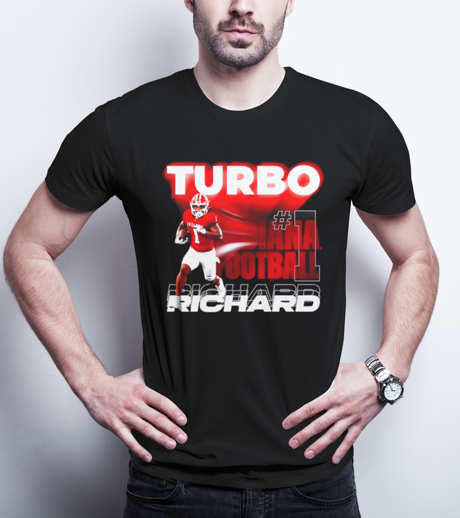 Indiana Hoosiers Turbo Richard #1 Football NCAA 2026 T-Shirt