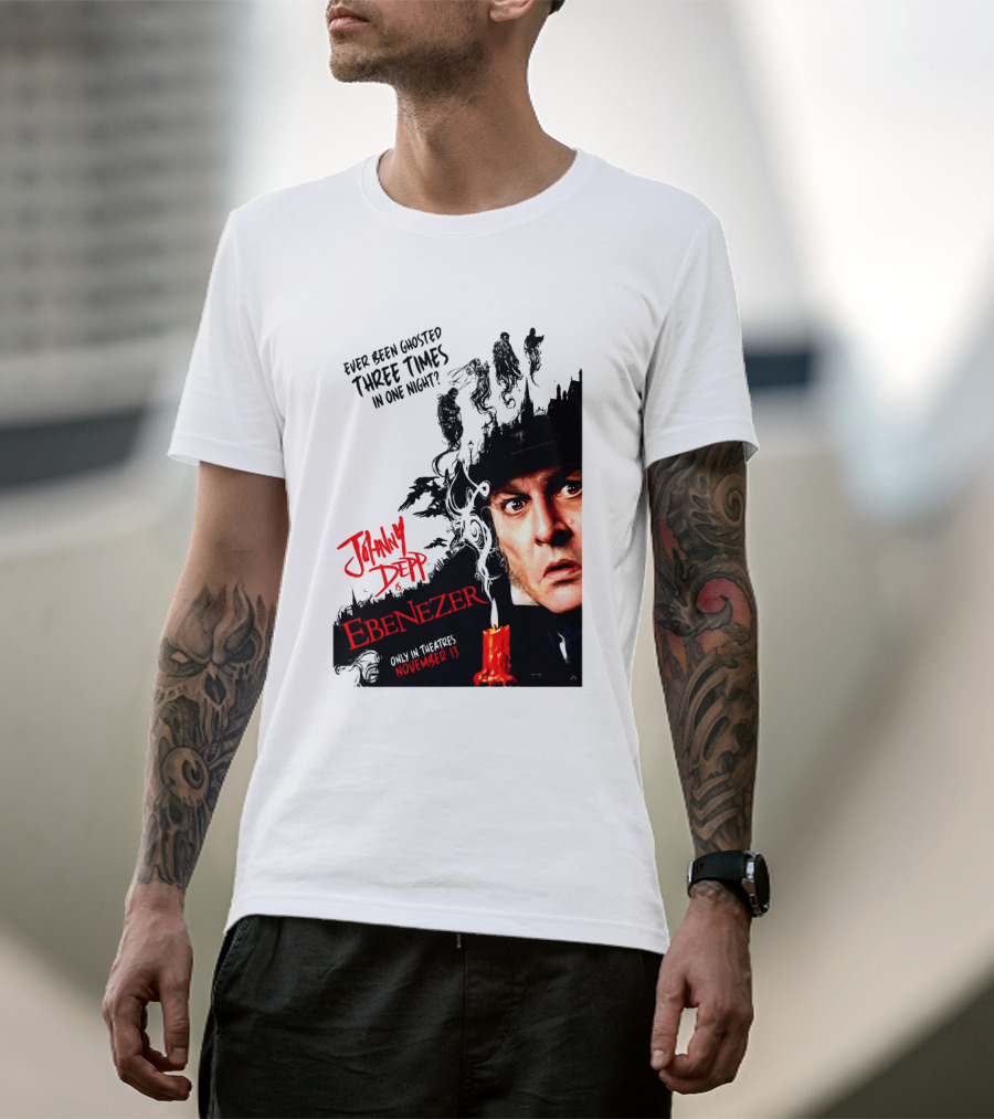 Johnny Depp Ebenezer Ghosted Three Times Movie In Theatres November 13 T-Shirt