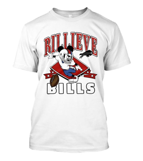 BILLIEVE Buffalo Bills Mickey Mouse Football T-Shirt