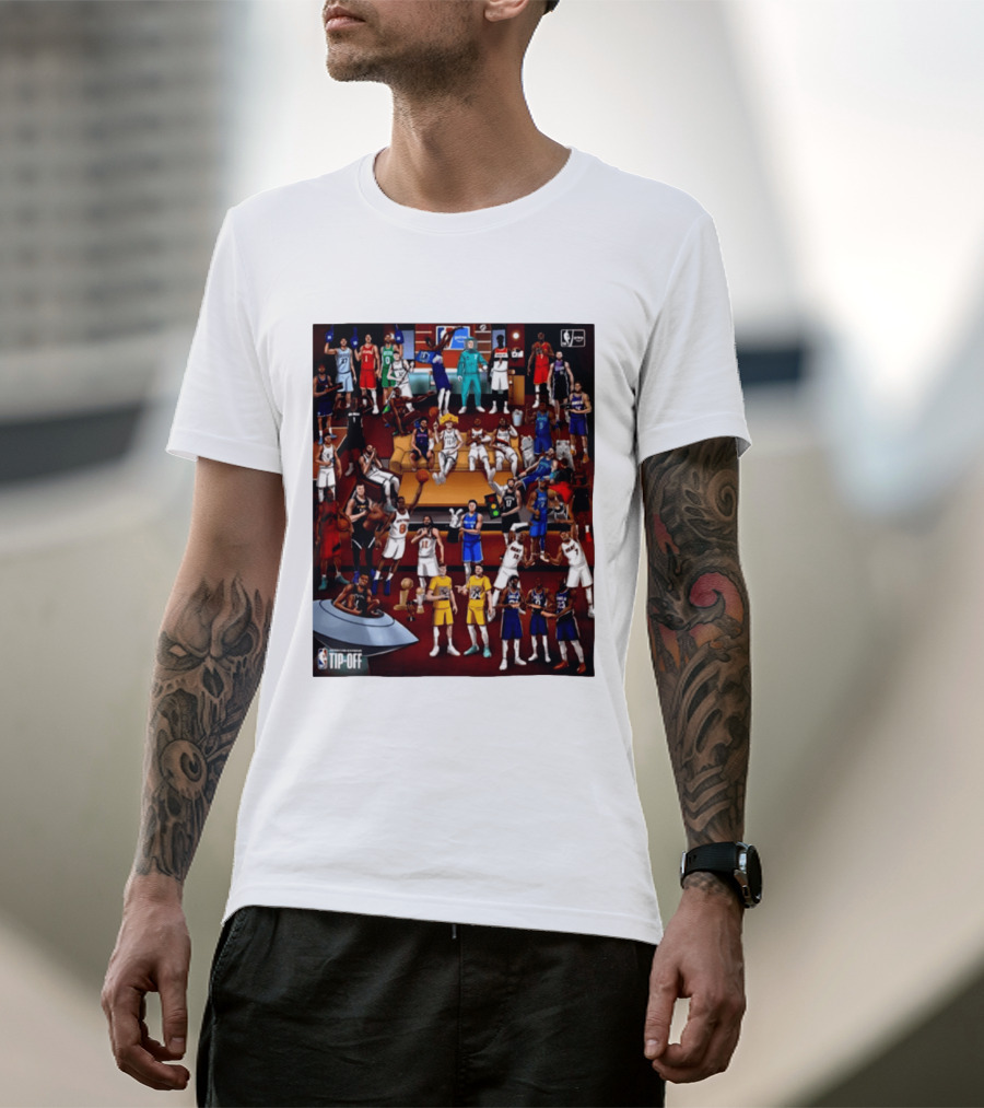 NBA 2026 2027 Season Tip Off Cartoon Players All Stars T-Shirt