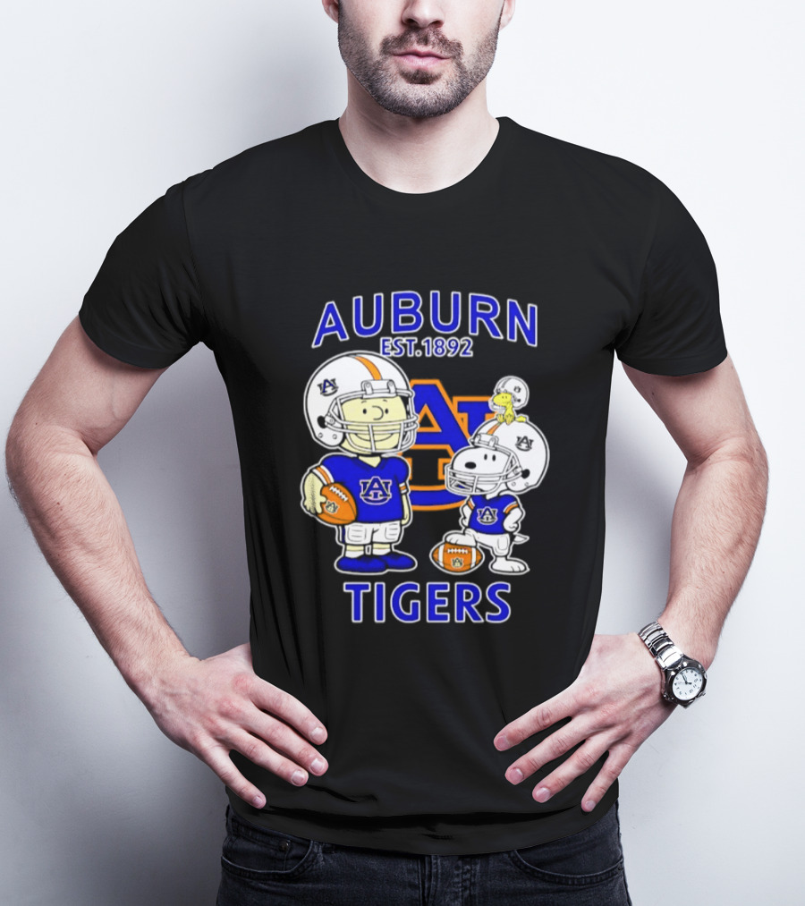 Auburn Tigers 1892 Football Snoopy Charlie Brown Woodstock T-Shirt