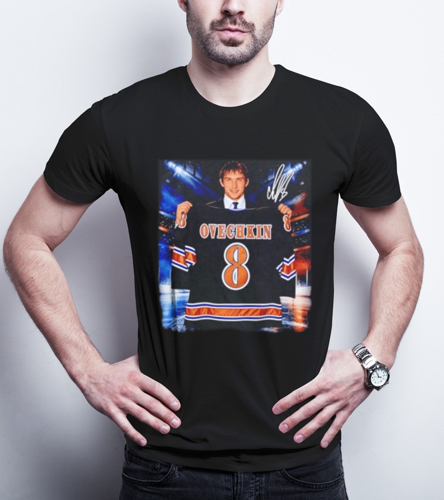 Ovechkin 8 Washington Capitals Rookie Jersey Signature T-Shirt