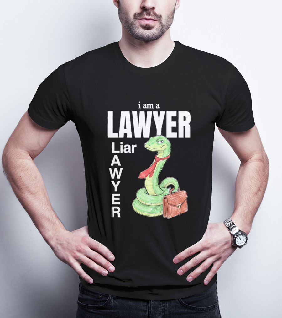 I Am A Lawyer Liar Awyer Snake Briefcase Legal Humor T-Shirt