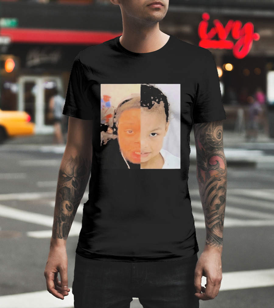 Chrisean Jr Cuffem Split Face Meme Viral Trend T-Shirt