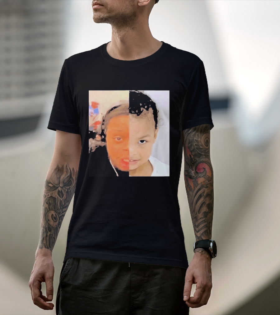 Chrisean Jr Cuffem Split Face Meme Viral Trend T-Shirt