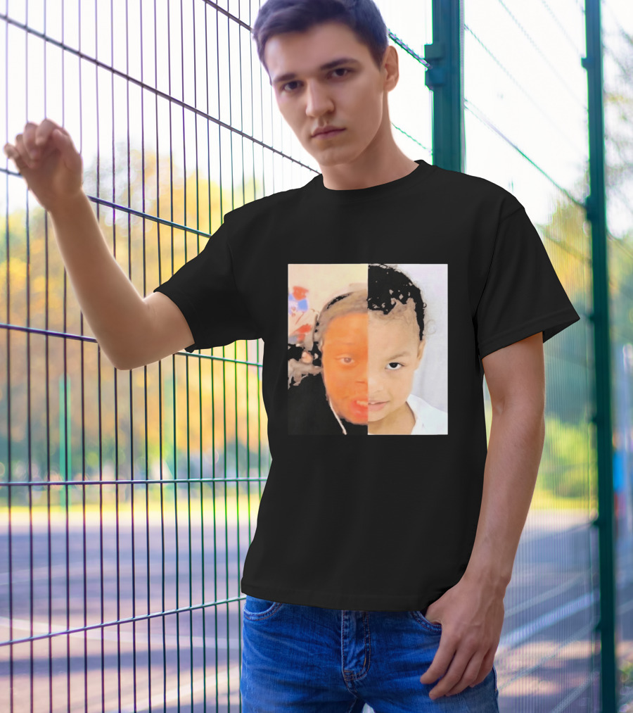 Chrisean Jr Cuffem Split Face Meme Viral Trend T-Shirt