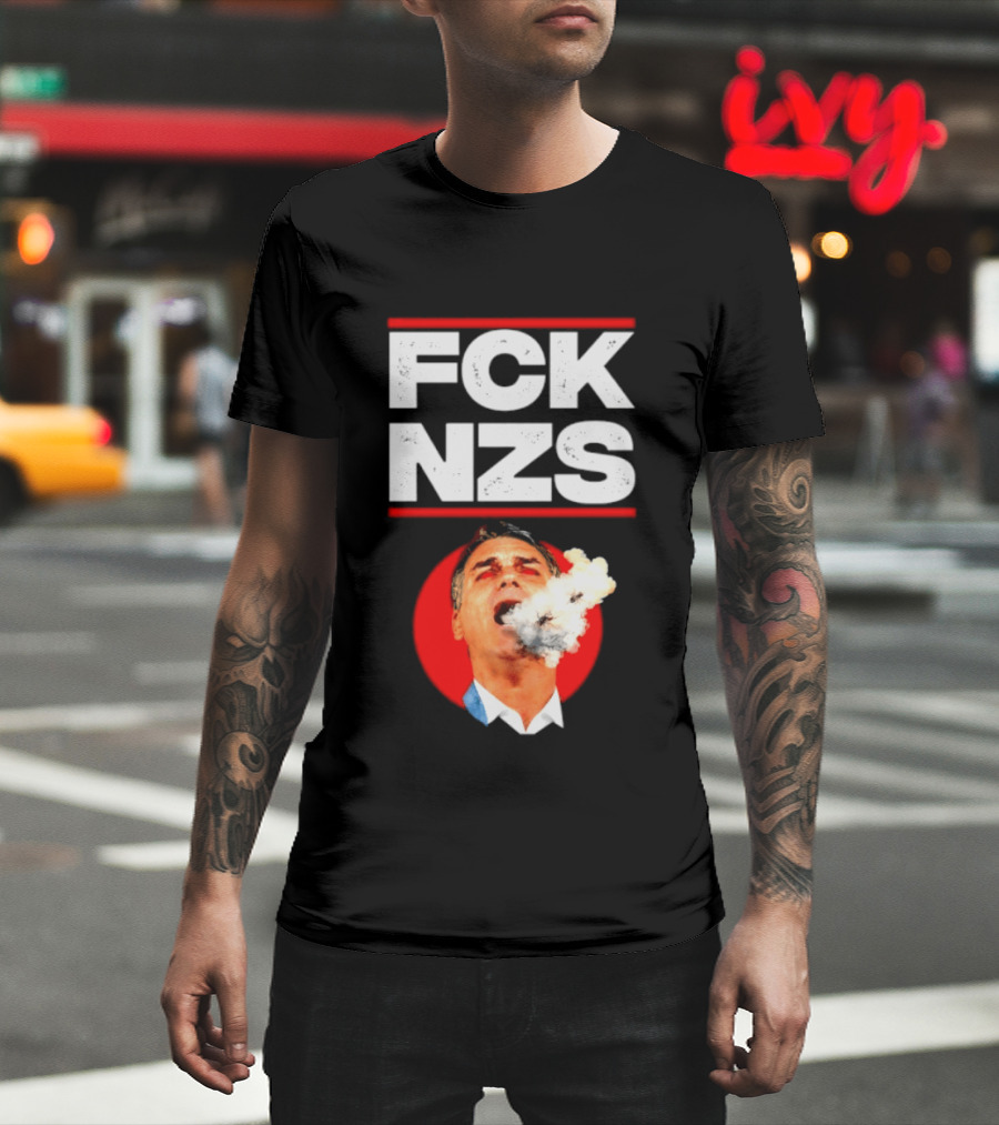 FCK NZS Jair Bolsonaro Political Satire Smoking T-Shirt