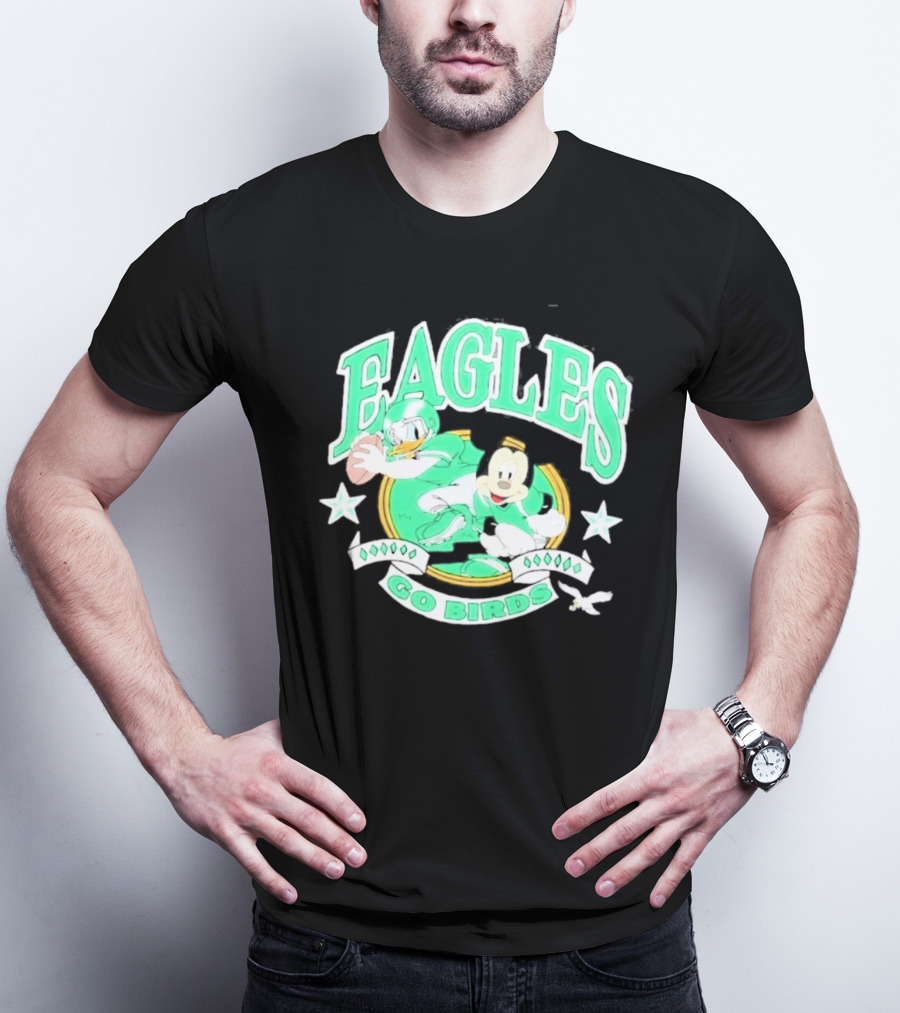 Eagles Go Birds Donald Duck Mickey Mouse Football Stars T-Shirt