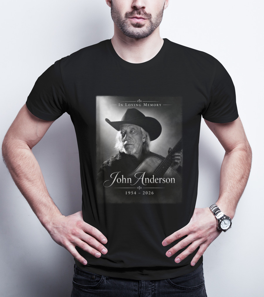 In Loving Memory John Anderson 1954 2026 Cowboy Hat Guitar T-Shirt