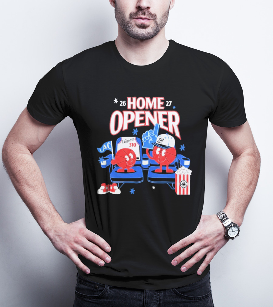 LA Clippers 26 27 Home Opener 310 Jersey LAC Characters Popcorn T-Shirt