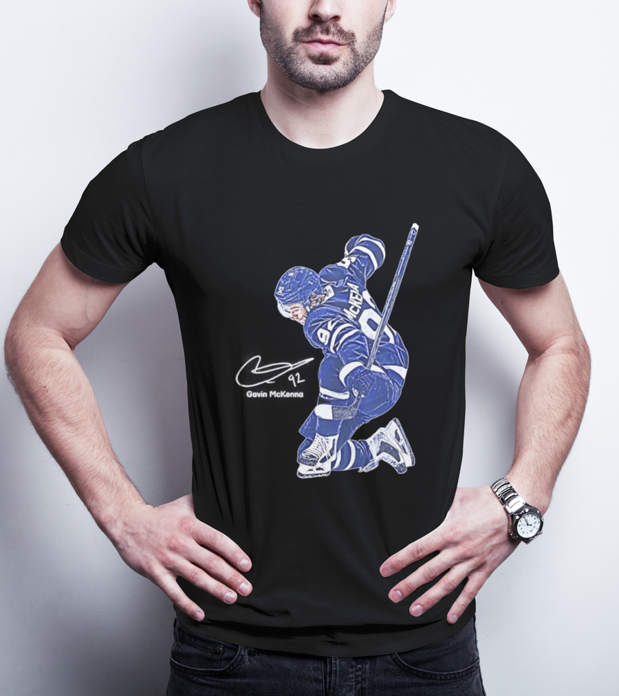Gavin McKenna 98 Toronto Maple Leafs Pose Signature T-Shirt