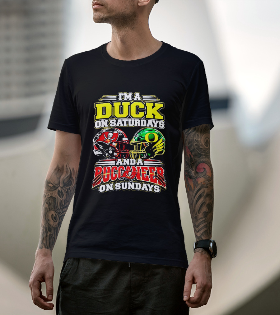 I'm A Duck On Saturdays And A Buccaneer On Sundays Football Fans T-Shirt