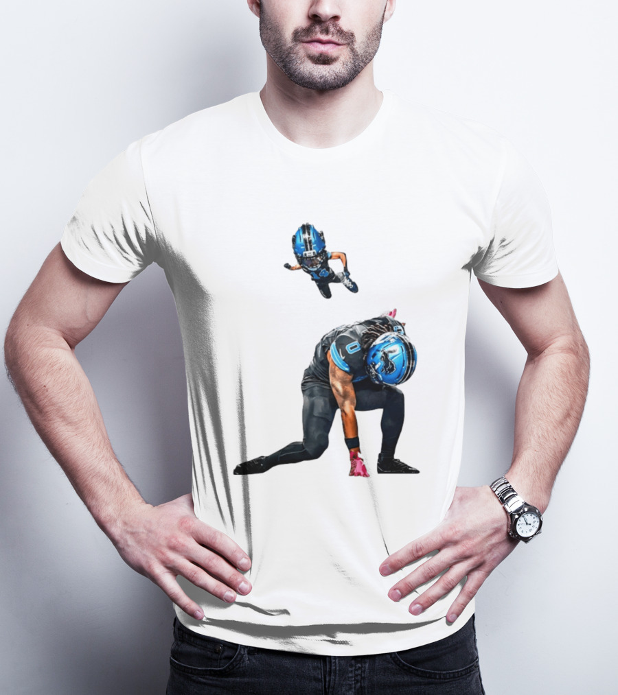Amon Ra St. Brown Jahmyr Gibbs Super Hero Celebration Football Lions T-Shirt