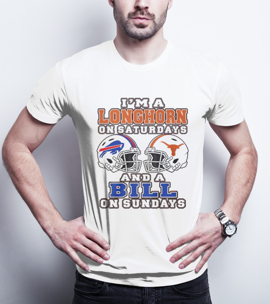 I'm A Longhorn On Saturdays And A Bill On Sundays Helmet 2026 T-Shirt