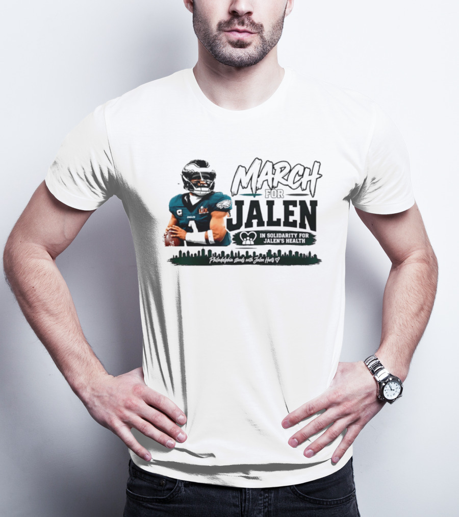 March For Jalen Hurts Philadelphia Eagles Solidarity For Brain Health T-Shirt