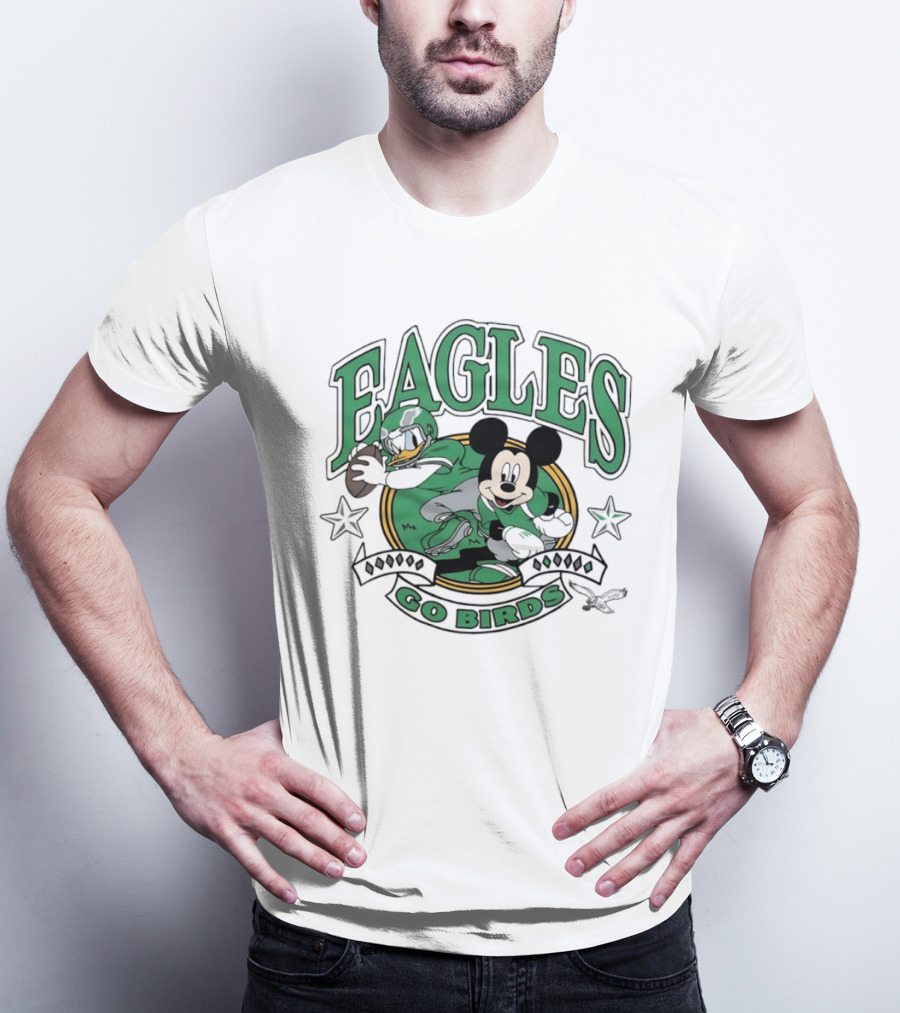 Mickey Mouse Eagles Go Birds Football T-Shirt