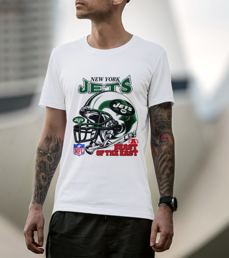 New York Jets Beast Of The East NFL Helmet T-Shirt
