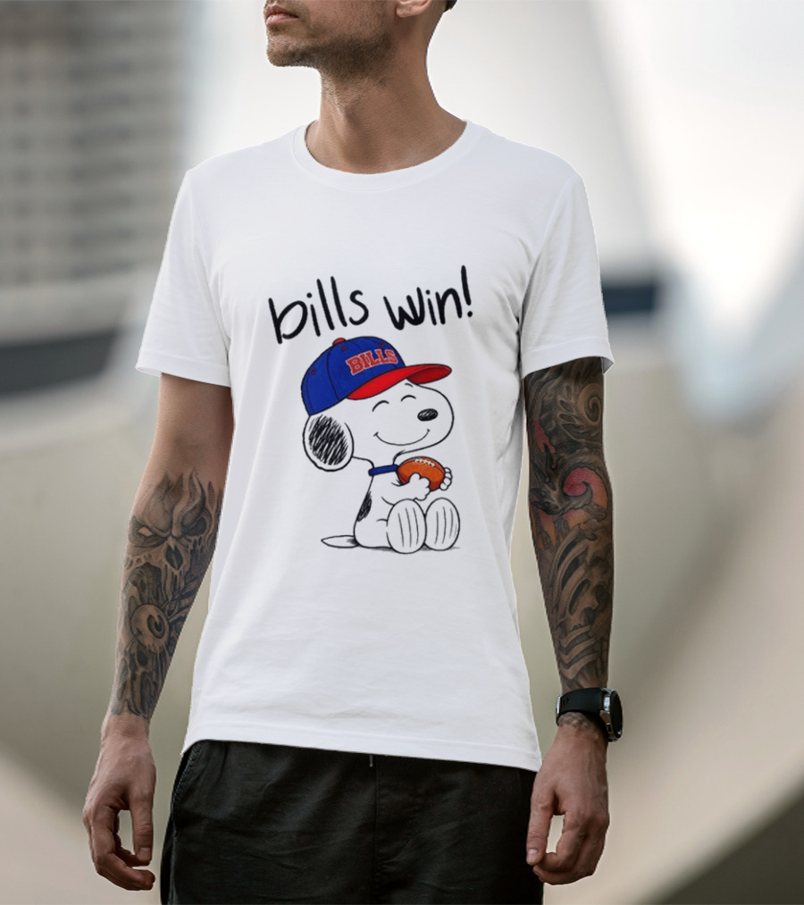 Snoopy Bills Win Buffalo Football Cartoon T-Shirt