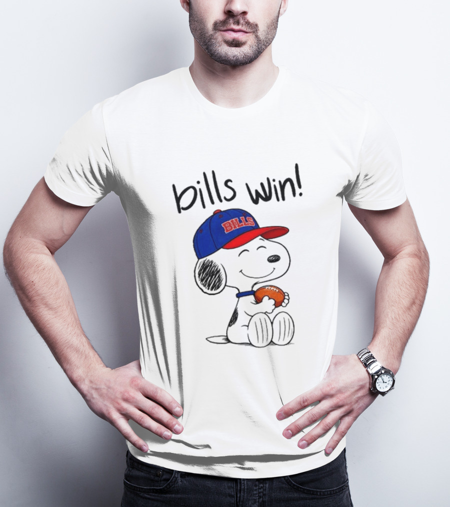 Snoopy Bills Win Buffalo Football Cartoon T-Shirt