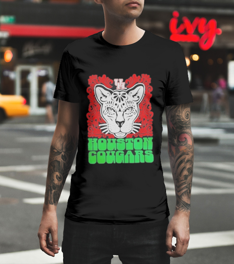Houston Cougars Hispanic Heritage UH Puma Red Green T-Shirt