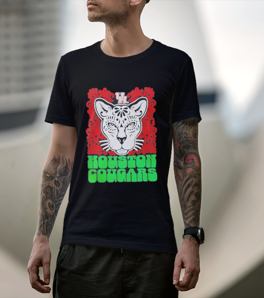 Houston Cougars Hispanic Heritage UH Puma Red Green T-Shirt