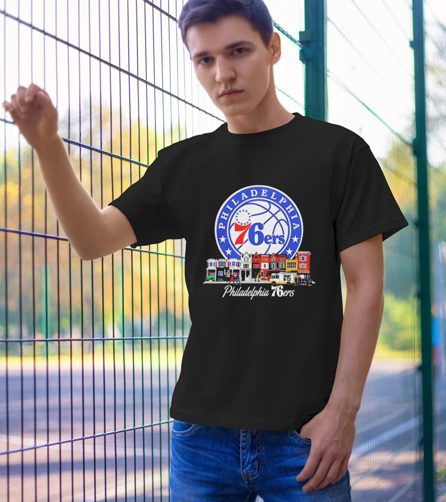 Philadelphia 76ers Basketball Cityscape T-Shirt