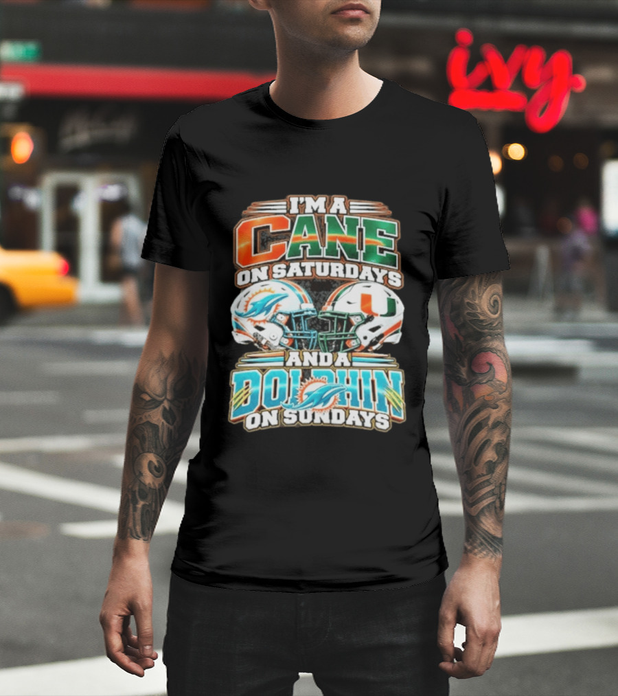 I'm A Cane On Saturdays And A Dolphin On Sundays Helmets T-Shirt