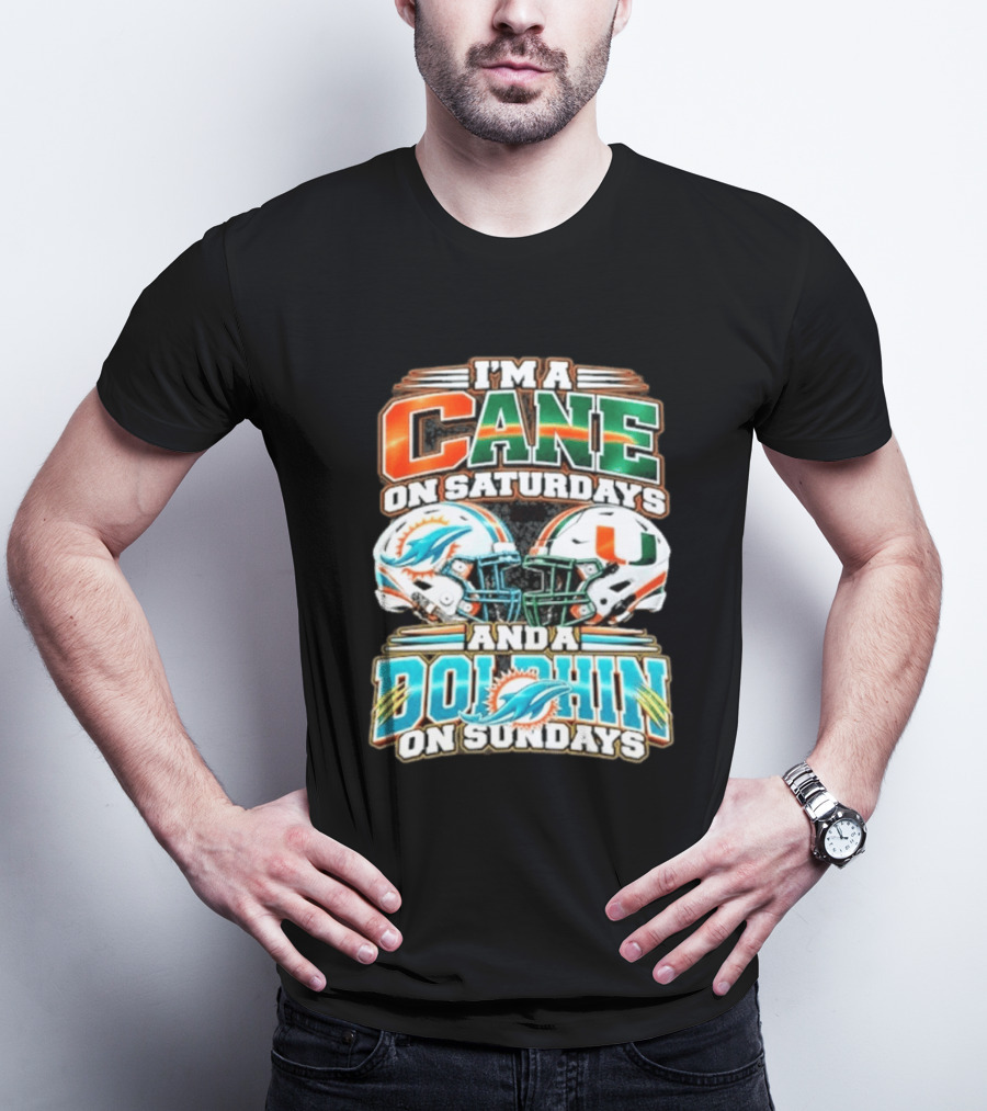 I'm A Cane On Saturdays And A Dolphin On Sundays Helmets T-Shirt