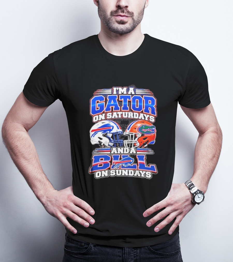 I'm A Gator On Saturdays And A Bill On Sundays Football Helmets T-Shirt