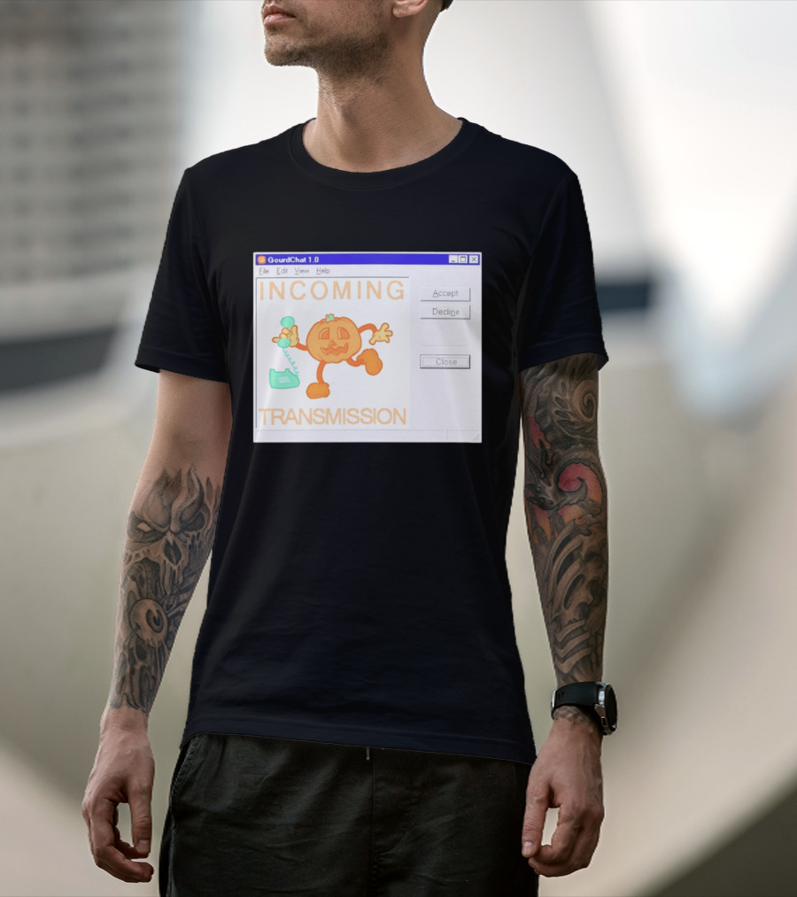 GourdChat 1.0 Incoming Transmission Pumpkin Halloween T-Shirt