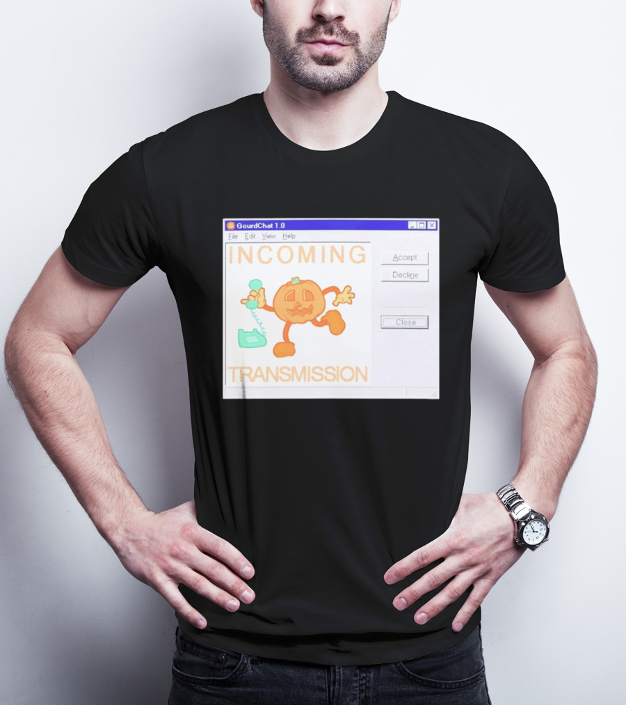GourdChat 1.0 Incoming Transmission Pumpkin Halloween T-Shirt