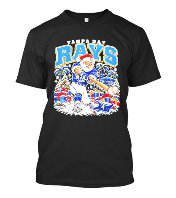 Santa Claus Tampa Bay Rays MLB Christmas 2026 Slugger Swing T-Shirt