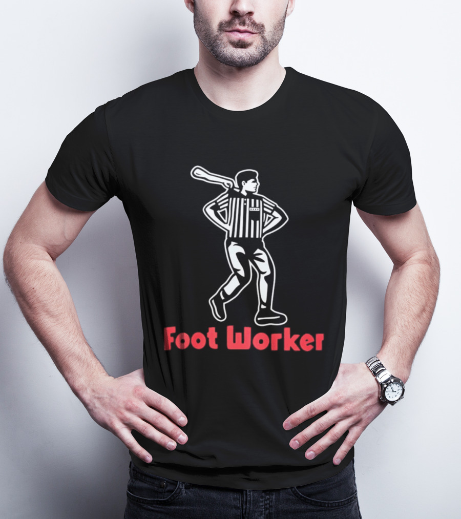 Referee Stripes Foot Worker Football Soccer Bat T-Shirt