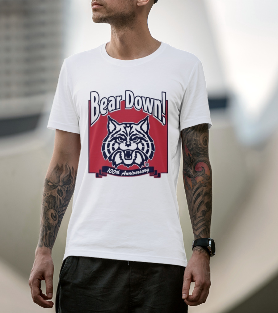 Arizona Wildcats Bear Down Anniversary Wildcats Face T-Shirt